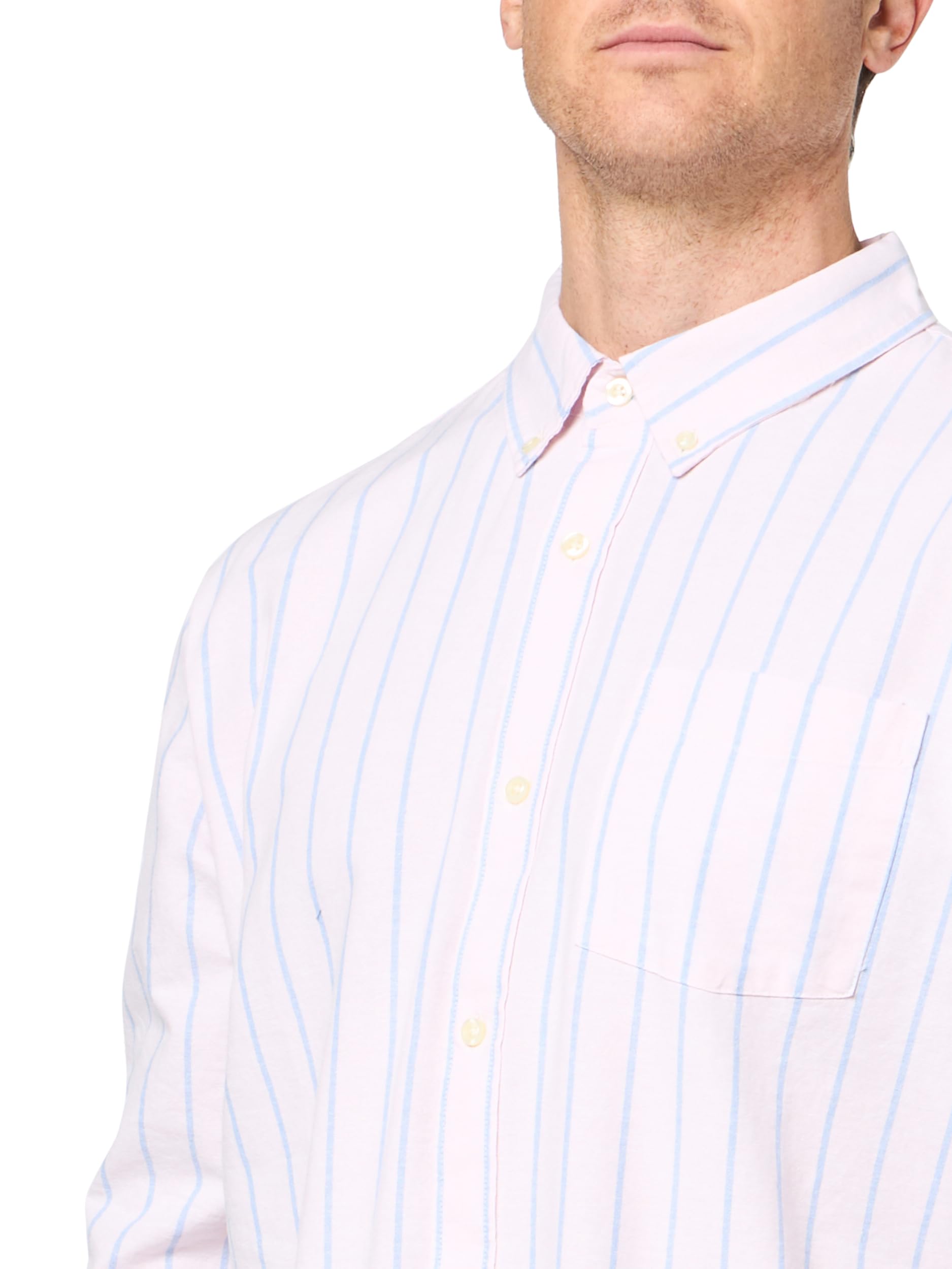 GAP Mens Long Sleeve Oxford Button Down Shirt, Trigger Brown, Large US