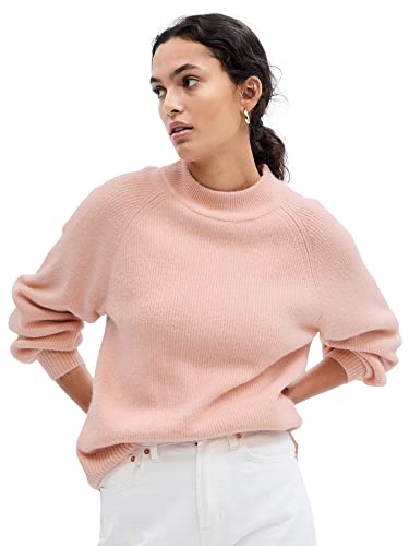 GAP Womens Forevercozy Ribbed Crewneck Sweater, Pink Standard, Large US