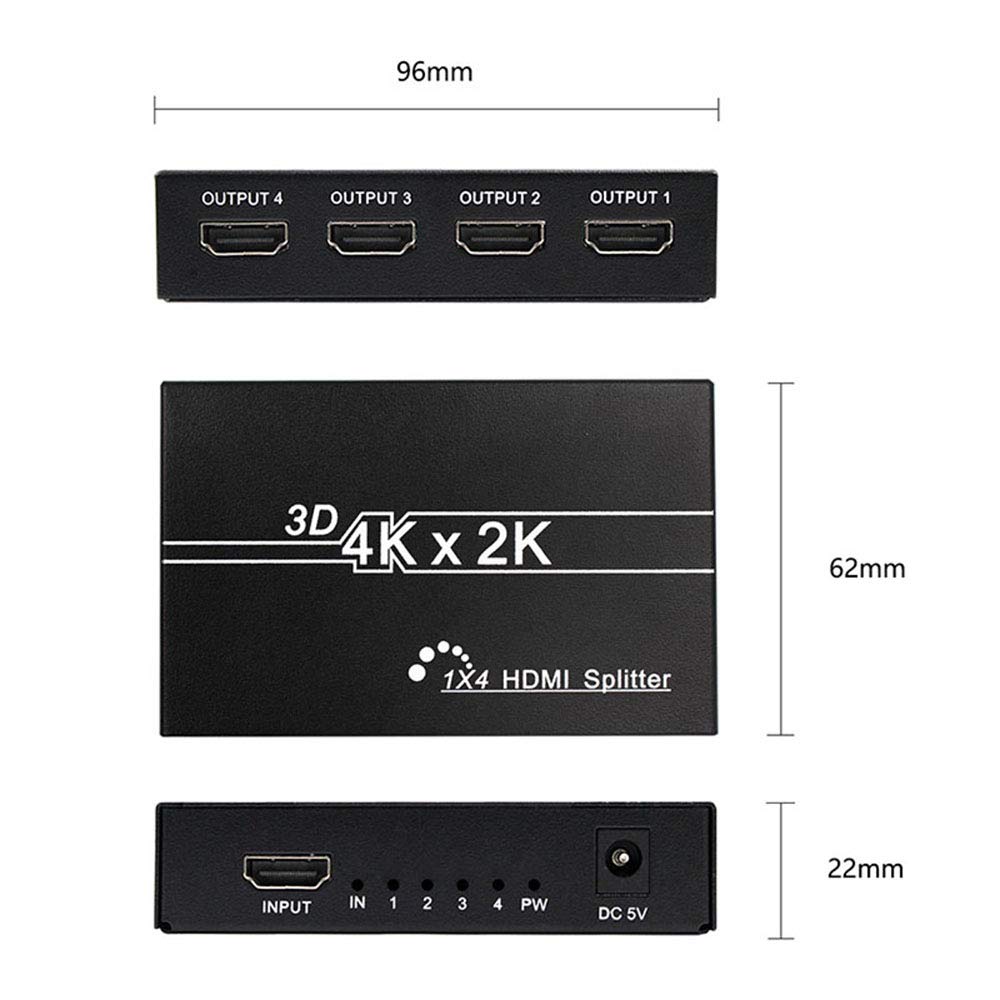VSVABEFV 4K HD HDMI Switch, 4 Ports 4K x 2K HDMI 2.0 Switcher Hub Port Switches with IR Wireless Remote, for Mackbook HDTV Laptop Xbox 360 PS4 PS5