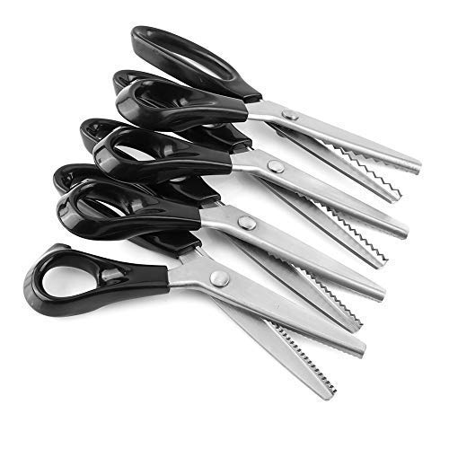 FTVOGUE Pinking Shear Stainless Steel Fabric Round/Triangle Edge Scissors Tailor Dressmaking Sewing Tool(5mm)
