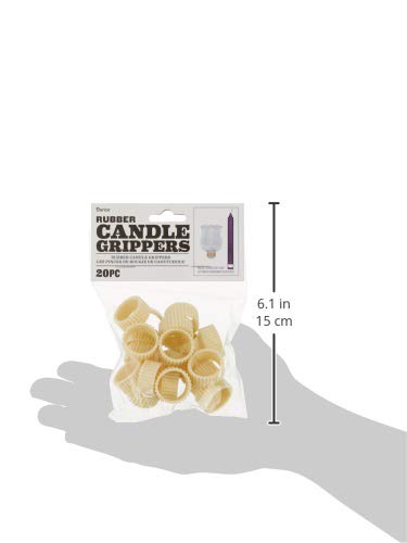 One Package of 20 Rubber Candle Grippers for Taper Candles and Candle Cups