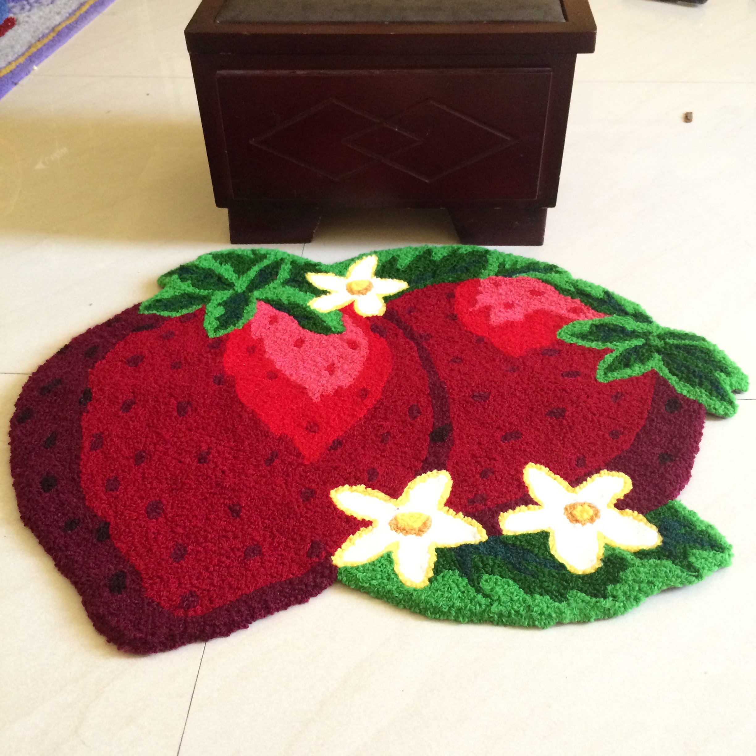 Newrara Strawberries Modern Shag Area Rugs Strawberries Mat Living Room Carpet Bedroom Rug for Children Play Solid Home Decorator Floor Rug and Carpets
