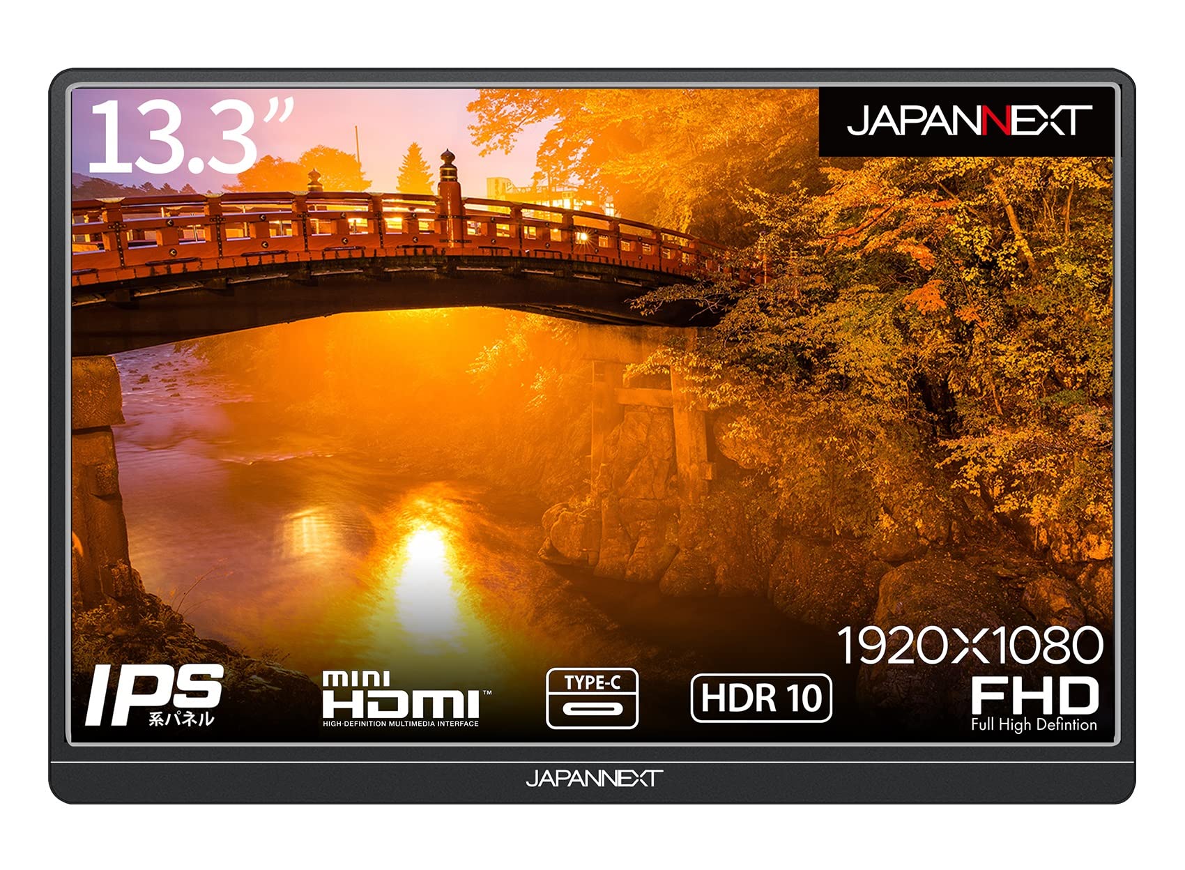 JapanNext JN-MD-IPS1331FHDR 13.3" Full HD (1920x1080) Resolution Mobile Monitor USB Type-C Mini HDMI