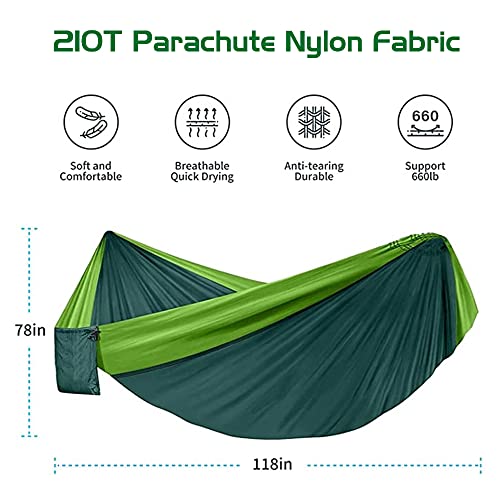 Fuegobird Heavy Duty Outdoor Hammocks, Nylon Parachute Material 330lbs, Portable Carrying Bag with 2 Hanging Straps, Camping, Hiking, Travel
