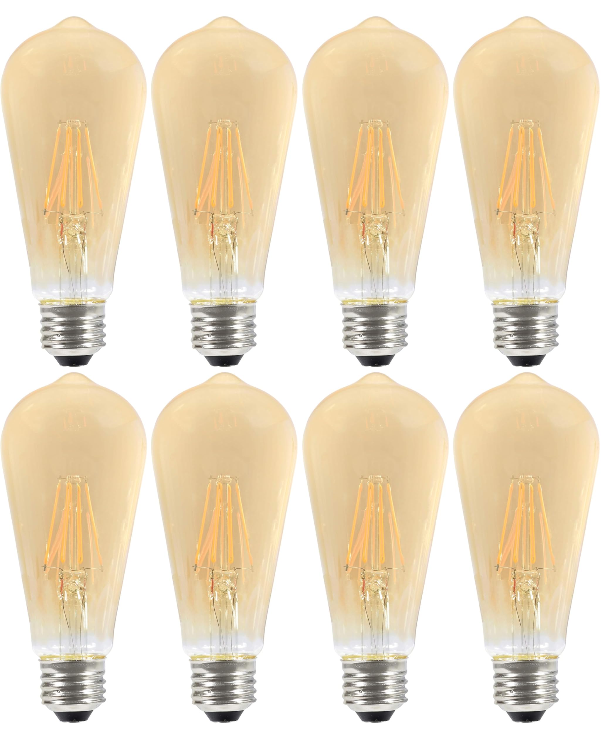 LEDVANCE (case of 8 Bulbs) Sylvania LED Vintage Filament ST19 Light Bulb, 60 watt Equivalent Using only 7 watts, Medium Base, 590 Lumens, Dimmable, 2175K, Amber Glow (40329)