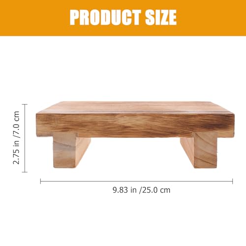 PRETYZOOM Wooden Step Stool for Kids One Step Stool Toddler Step Stool, High Riser Step Stool for Kitchen Bathroom Bedside (23.6" L*15.7" W*3.9" H)