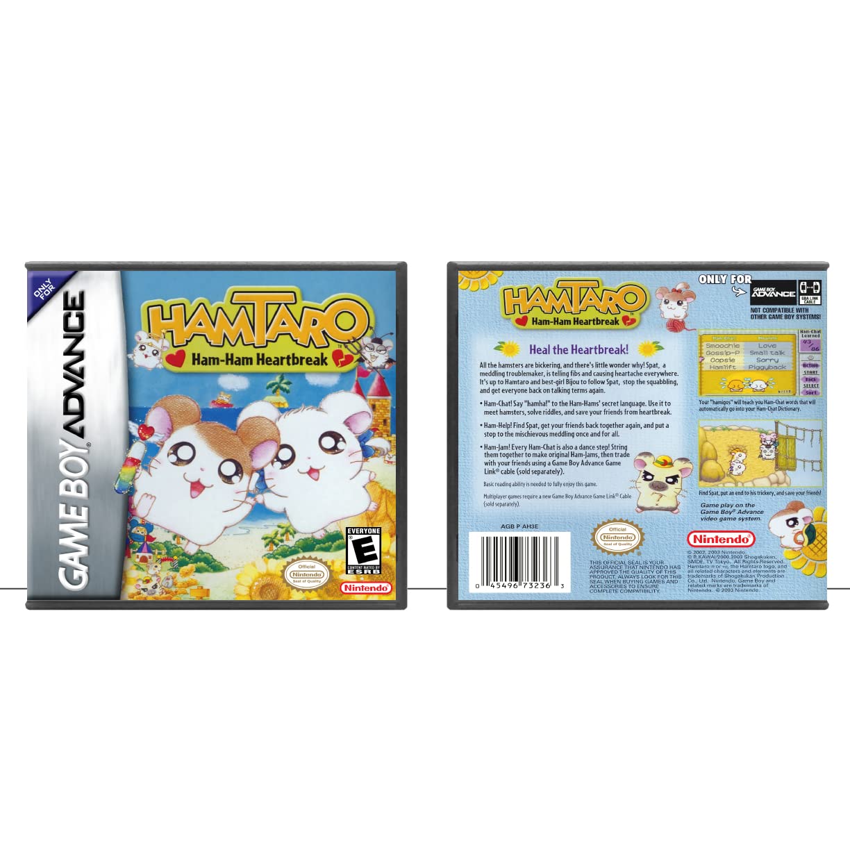 Hamtaro: Ham-Ham Heartbreak | (GBA) Game Boy Advance - Game Case Only - No Game