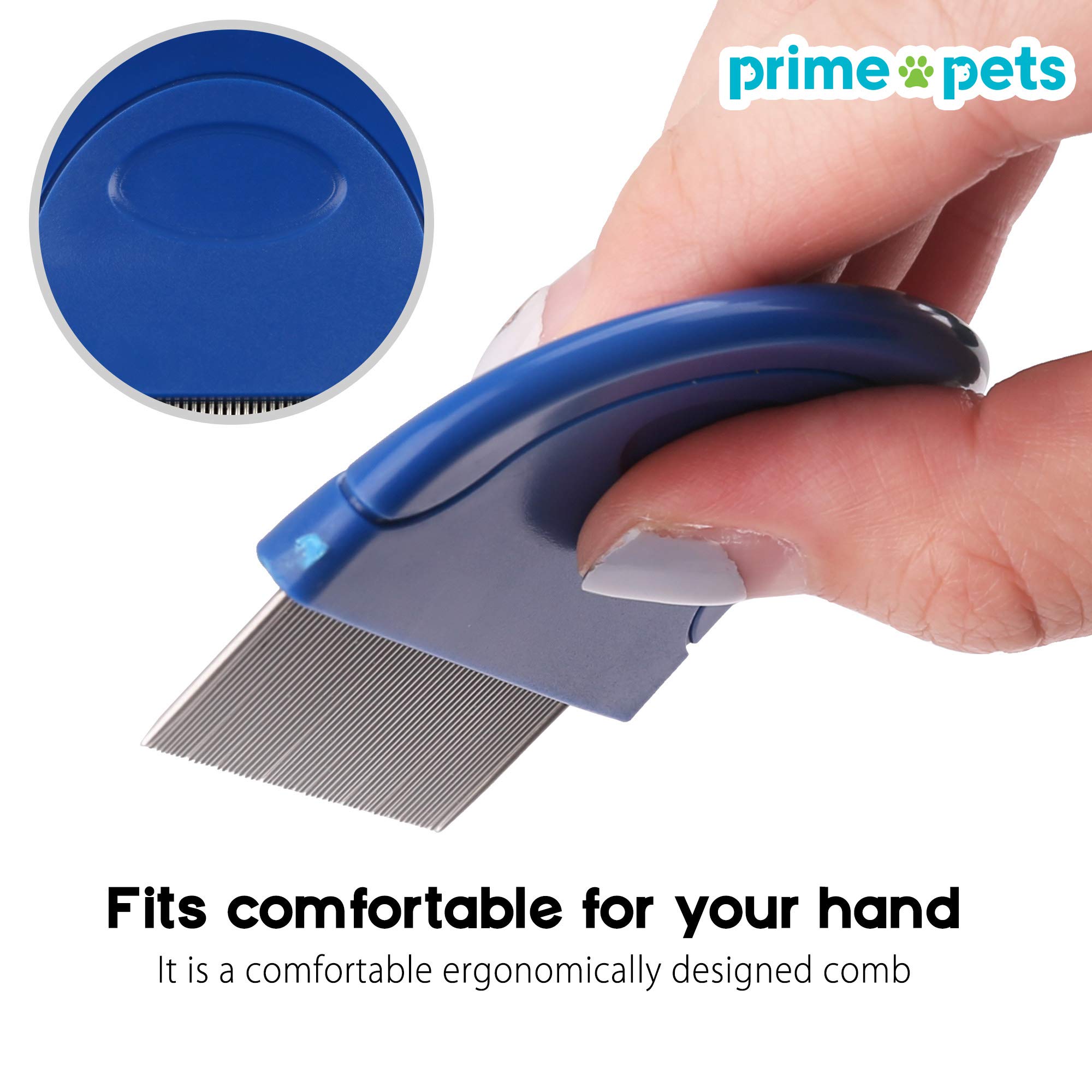 PrimePets Flea Comb for Cat Dog, Pet Hair Removal Comb
