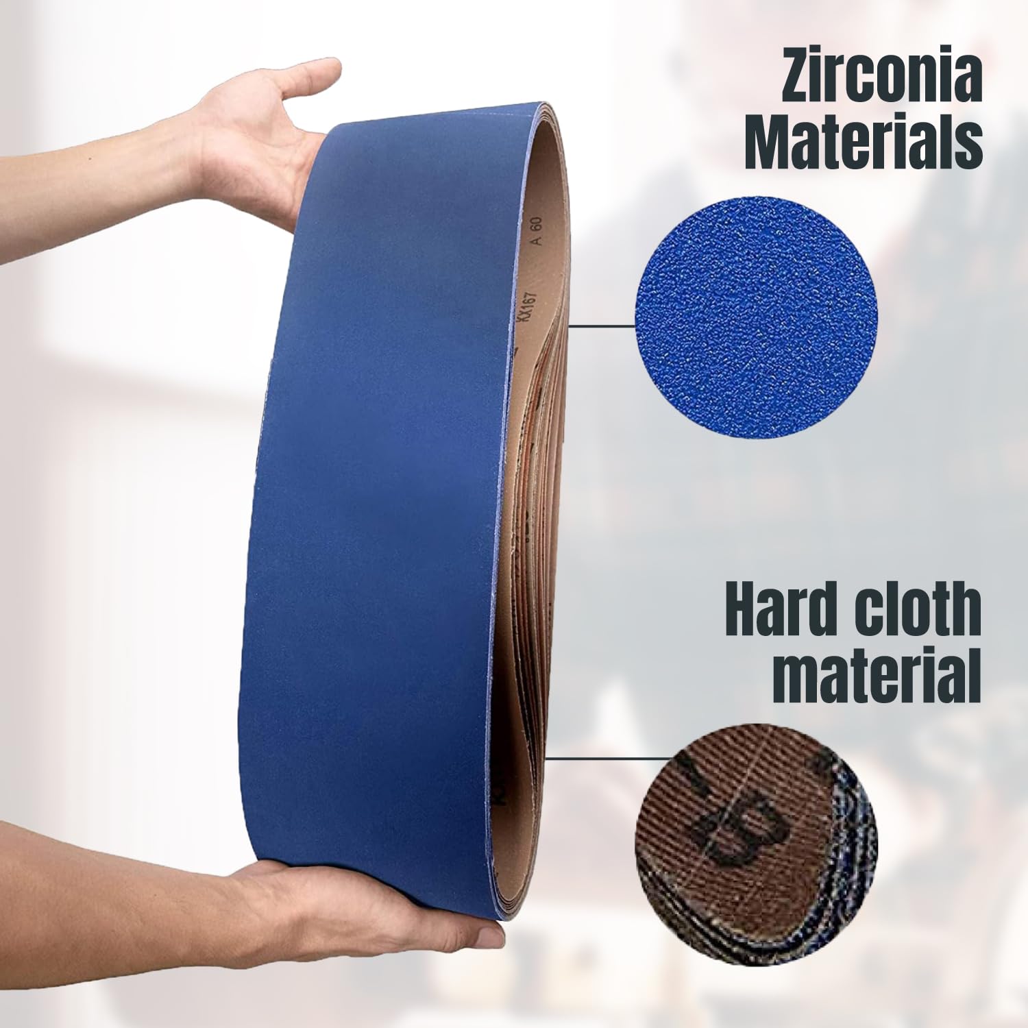 POWERTEC 6 x 48 Inch Zirconia Sanding Belts, 36 Grit Belt Sander Sanding Belt for Bench Sander, Belt and Disc sander, Woodworking, Metal Grinding, 3PK (4648036Z-3)