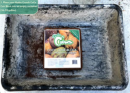 Hydro Crunch CB801-2PK Coco Coir Block 2.5 Cubic Ft Block (2-Pack), Brown