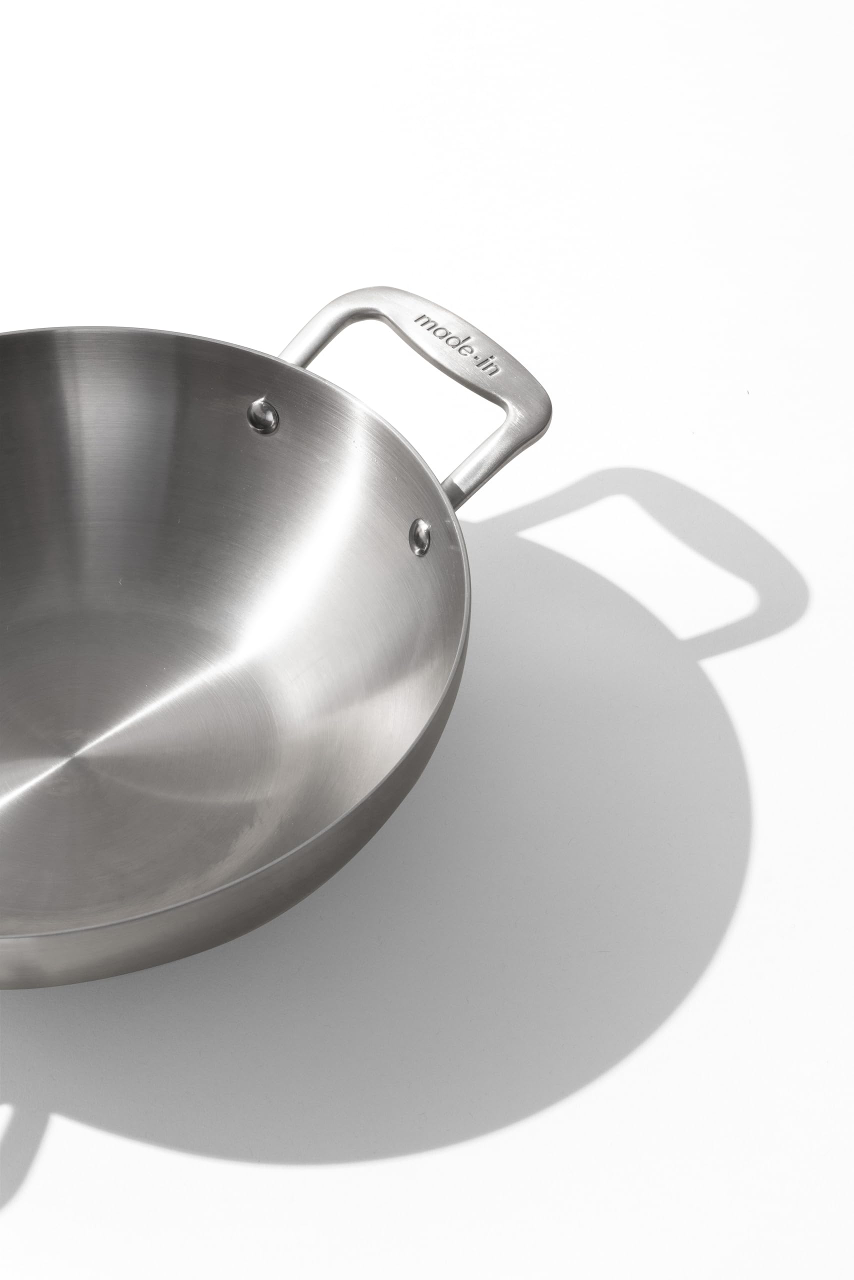 Made In Cookware - 10" Stainless Steel Kadai Pan - 5 Ply Stainless Clad - Professional Cookware - Induction Compatible