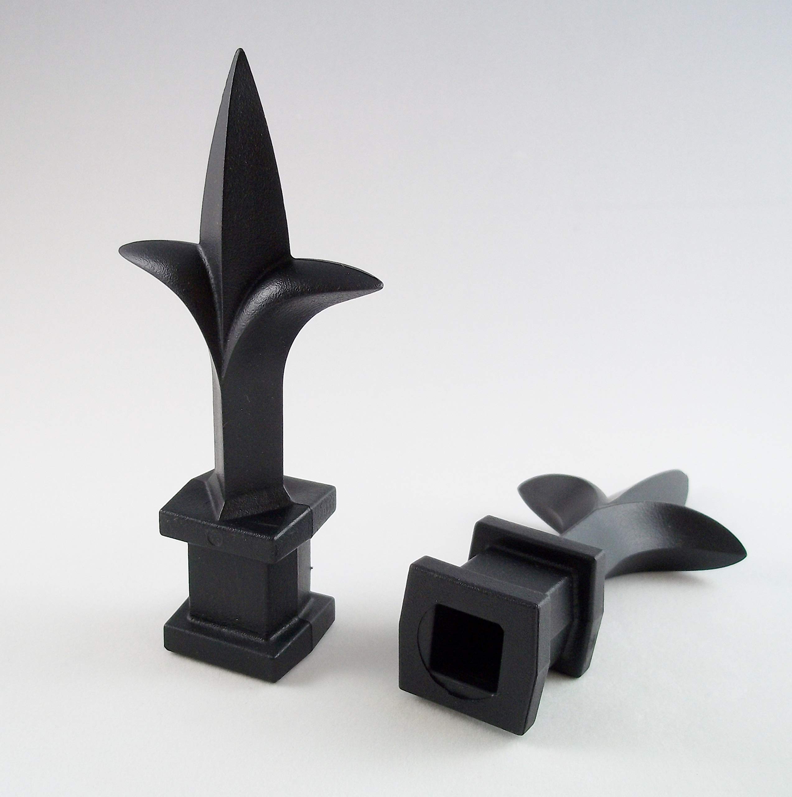 Retrospec Creations 50 Each for 1/2" Black Plastic Finial Tops for Iron Picket Fence Triad Spear - #1-50