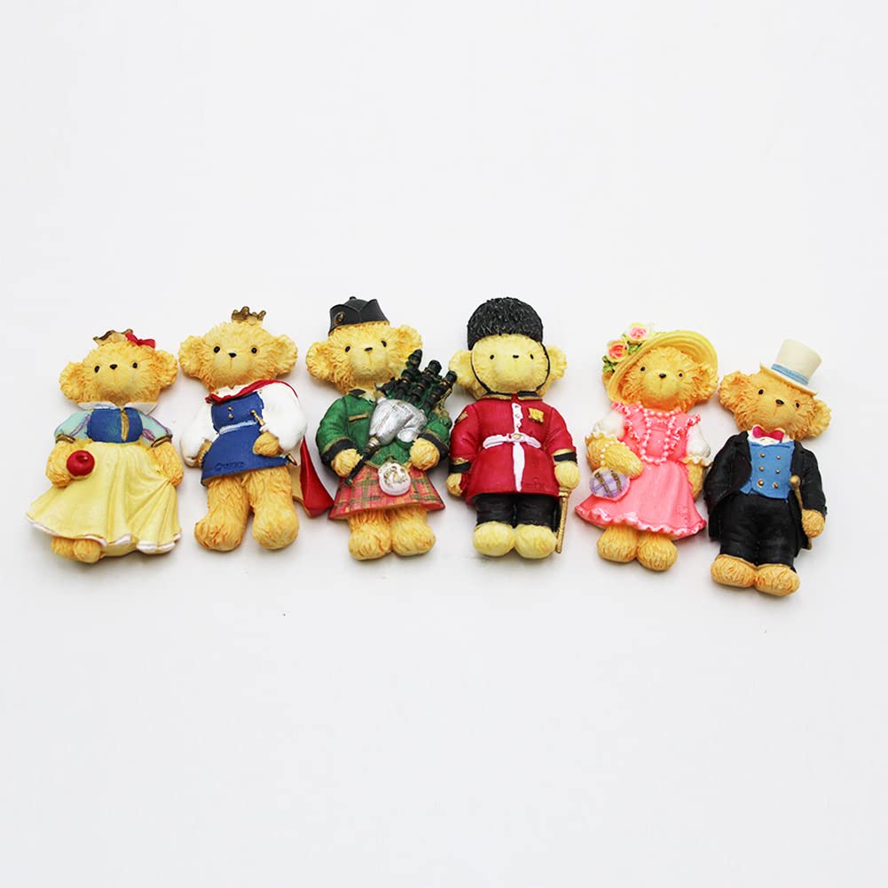 Fridge Stickers Resin Teddy Bear Decoration for Crafts, Refrigerator, Office Whiteboard