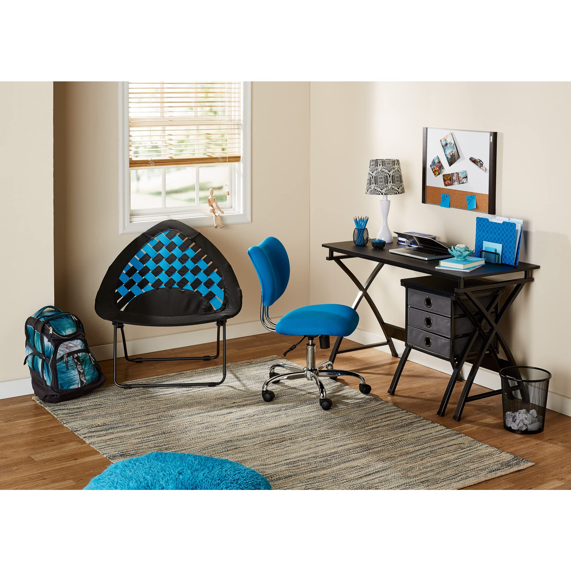 RealspaceĀ® X-Cross 48"W Computer Desk With File Cabinet, Black