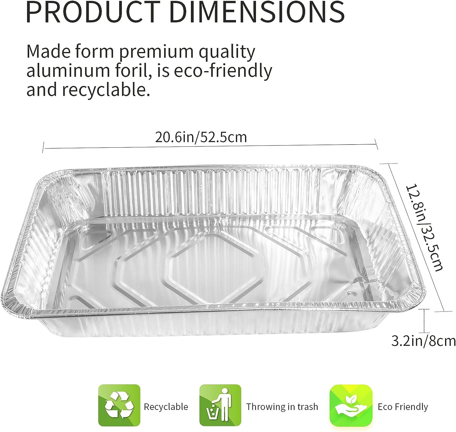 LUCKMETA 21" x 13 β Aluminum Foil Pans With Lids (20 Pack), Full-Size Deep Steam Pan and Oven Buffet Trays, Food Containers for Catering, Baking, Roasting & Reheating, Recyclable