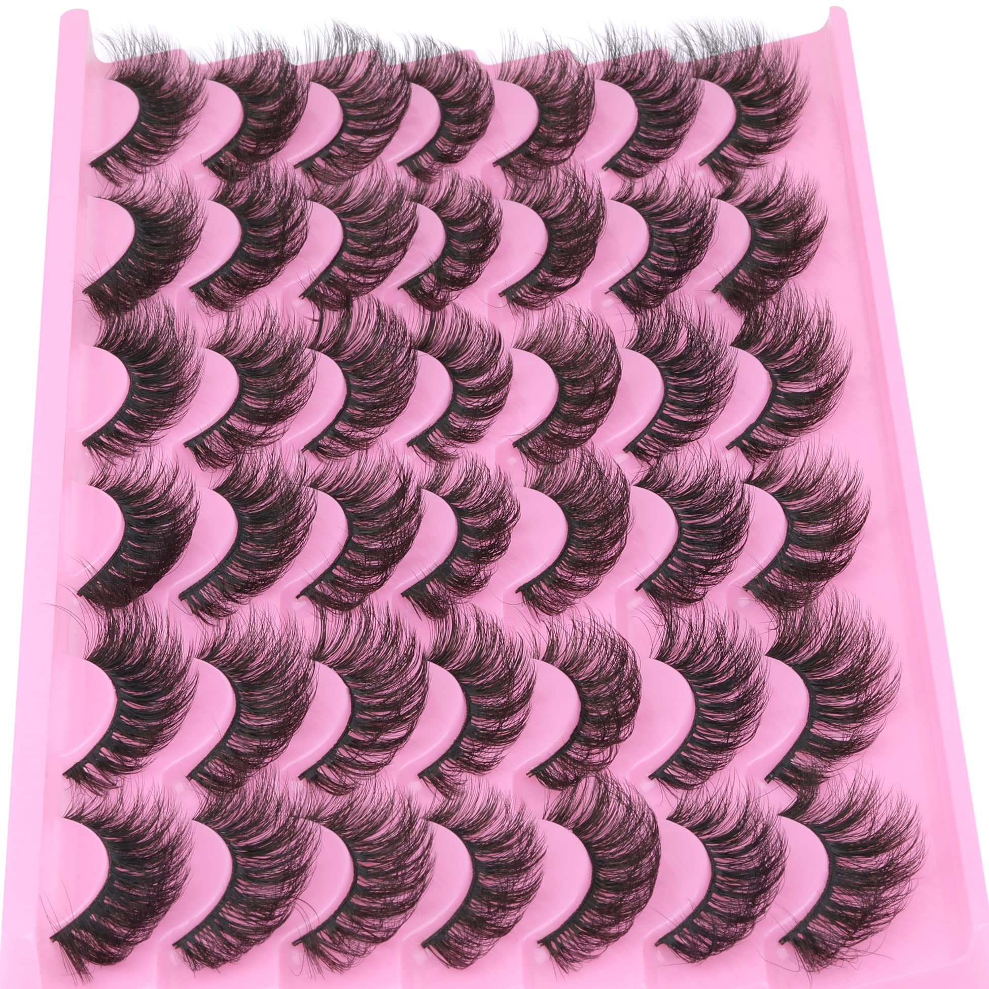 Natural Lashes Mink 7 Styles False Eyelashes Wispy Fluffy Lashes Look Like Extensions 4D Volume Fake Eyelashes 21 Pairs Eye lashes Pack by EYDEVRO (12-15mm)