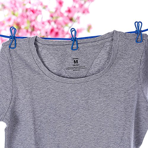 NUZAMAS 2X Clothesline 12 Pegs Clips Portable Expandable Adjustable Retractable Airer for Camping Travel Clothes Laundry Drying Outdoor and Indoor Use Blue Set