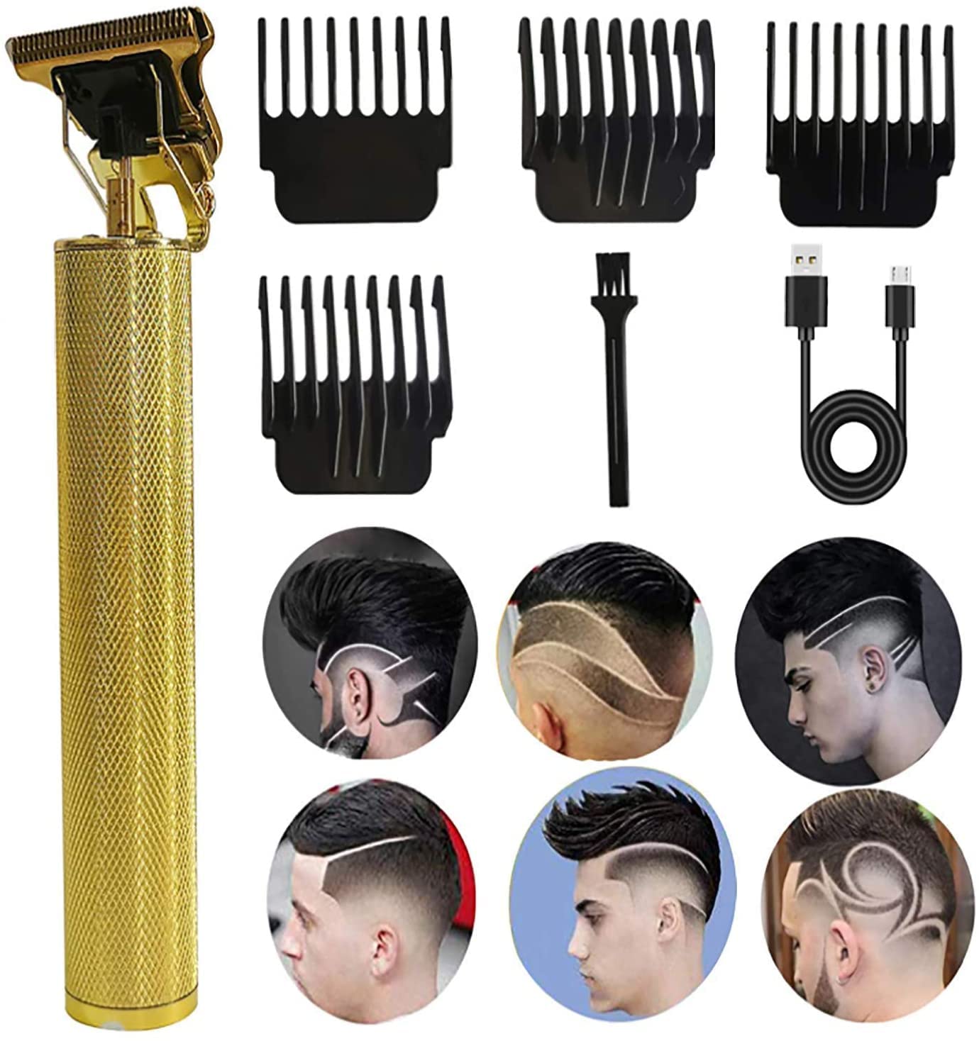 Professional Hair Trimmer For Men Rechargeable Cordless Barbers Clippers Set Zero Beard With Guide Combs Perfect Thanksgiving Christmas Gifts For Men