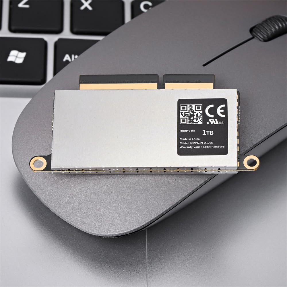 HRUIYL 1TB NVMe PCle SSD 3D TLC Flash Hard Drive with Tools for Upgrade 2016 2017 13" MacBook PRO A1708(EMC 2978/3164 Non-Touch Bar Models(Late 2016-Mid 2017 Year) (1TB)