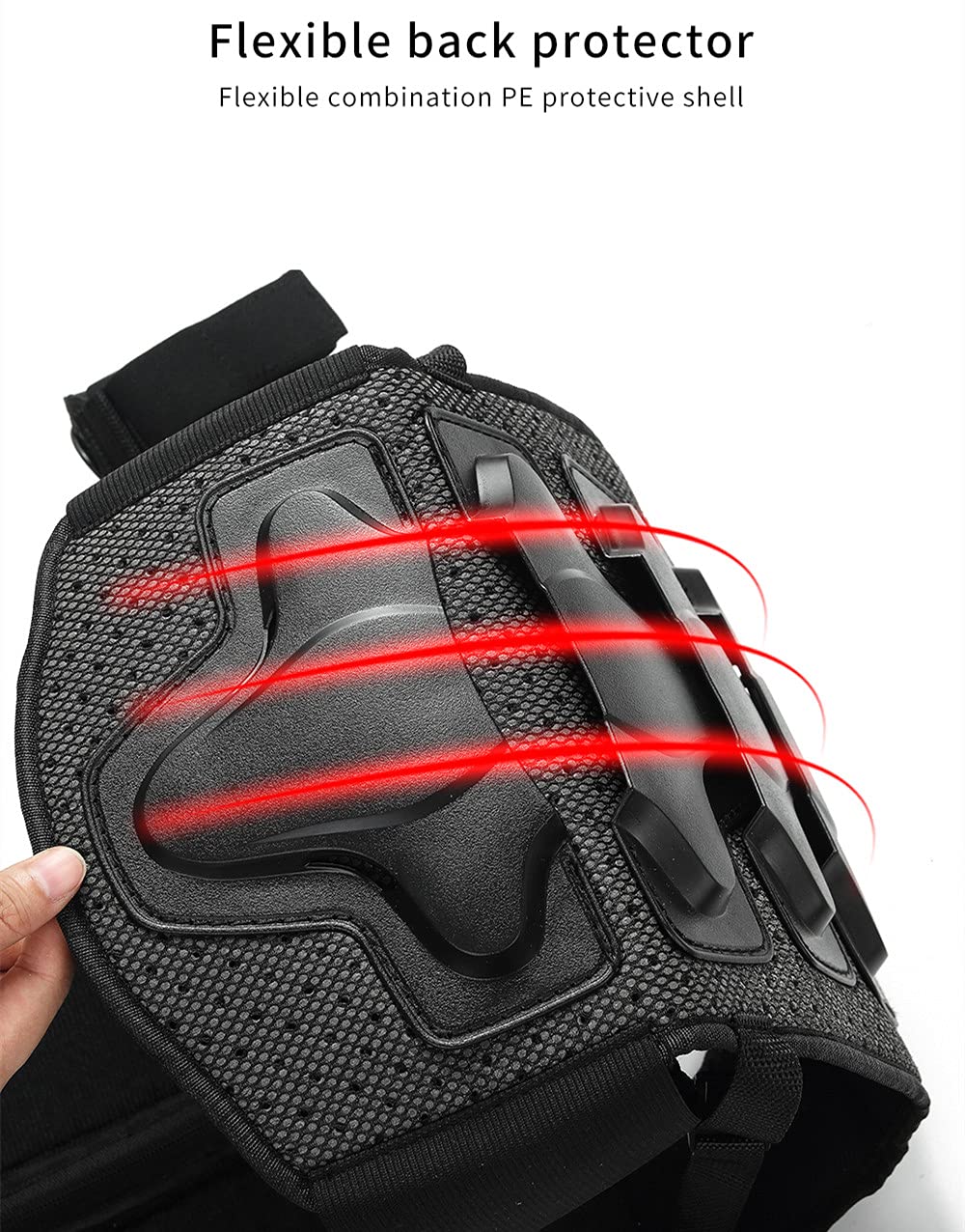WOSAWE Kids Dirt Bike Chest Protector Skating Knee Elbow Pads Youth ATV Spine Protective Gear Kit, Red