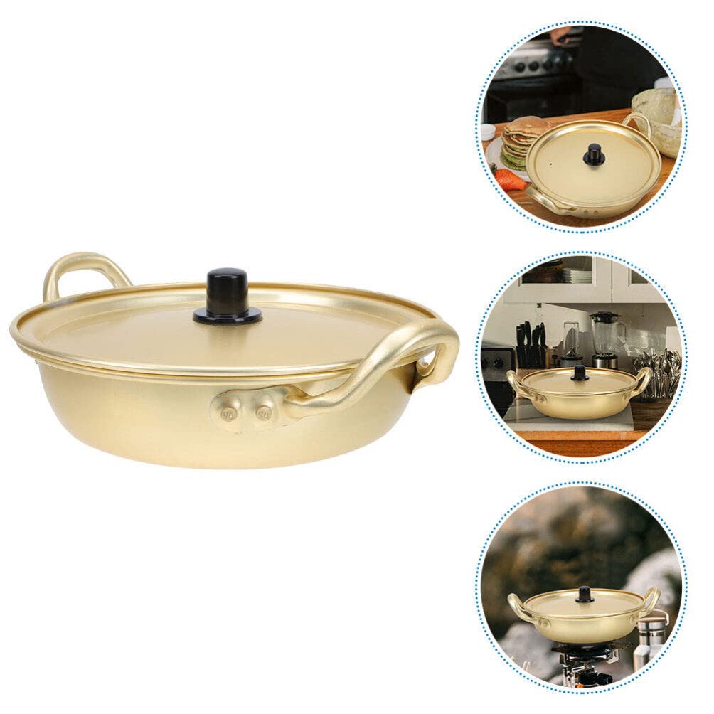 Korean Ramen Pot Noodle Cooker Lid Fast Heating Double Handle Instant Noodles Pasta Cookware