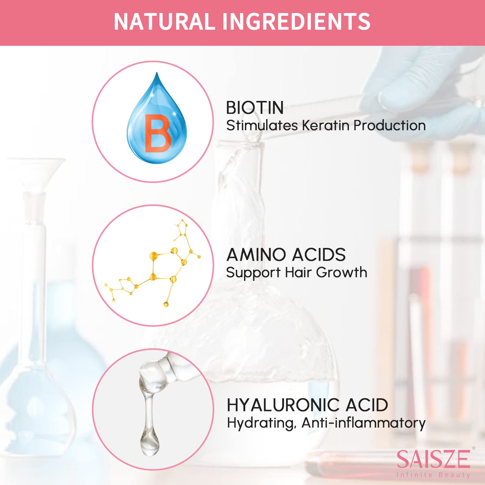 SAISZE Eyebrow Growth Serum, Eyebrow Serum for Thicker Brows, Boost Fast Longer, Fuller and Healthier Growth, Natural Eyebrow Enhancing Serum, Advanced Formula with Biotin, 6ml/0.2Fl.Oz