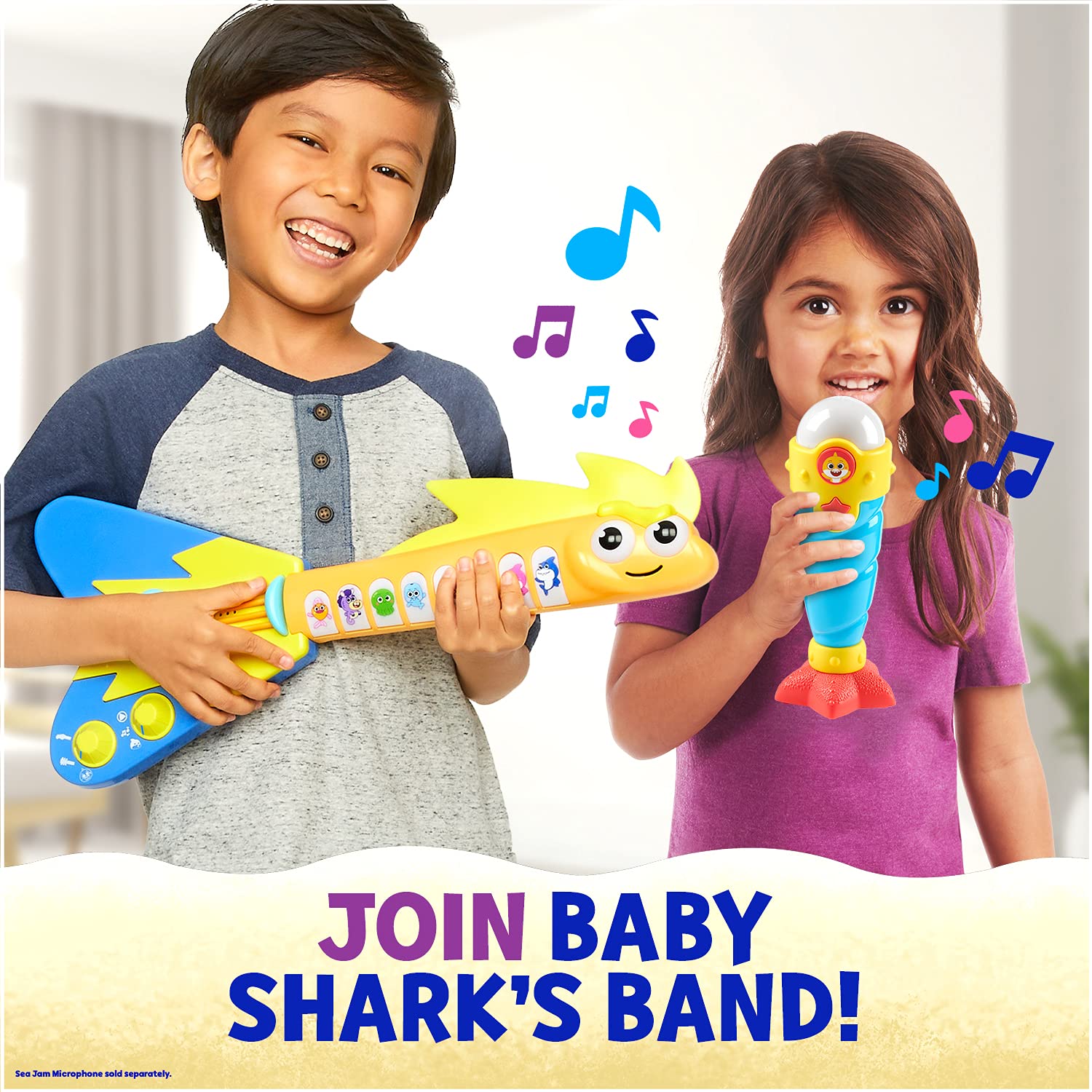 WowWee Baby Shark's Big Show! EEL-ectric Guitar – Interactive Musical Toys for Toddlers – Lights and Sounds Toy Guitar