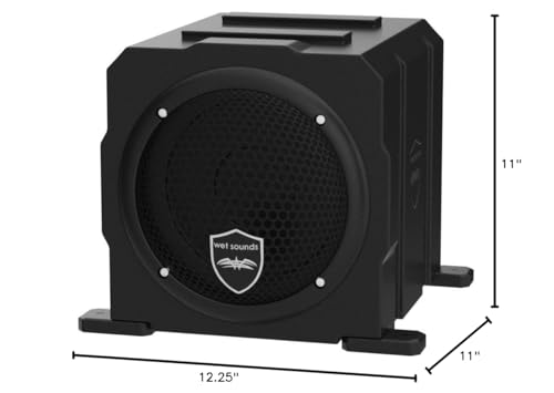 wet sounds | Stealth AS-6 | High Efficiency, 6.5" Active Marine Powered Subwoofer with Built-in 250 Watt Amp | Remote Level Control Included (Black)