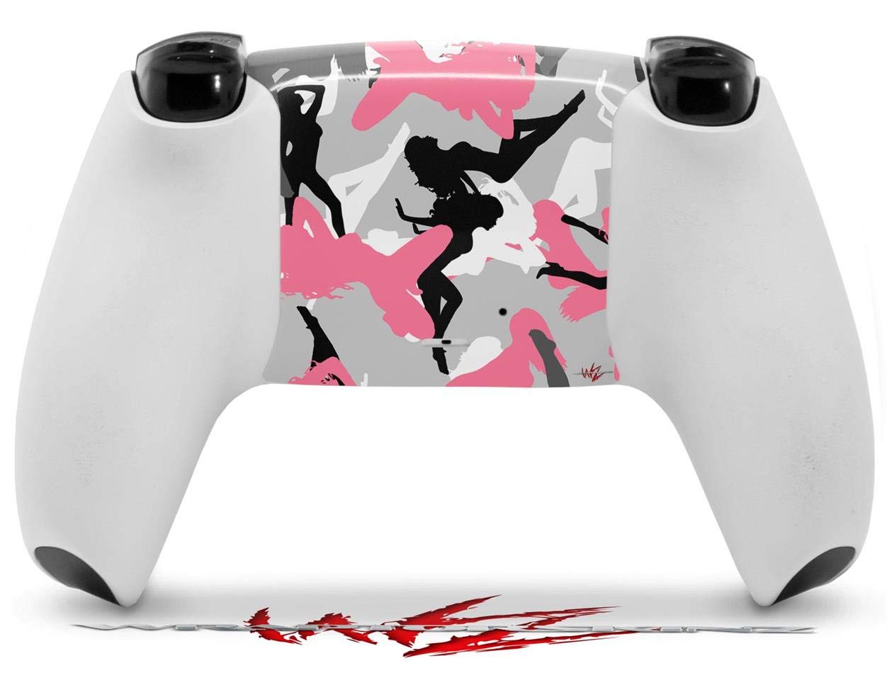 WraptorSkinz Skin Wrap compatible with Sony PS5 DualSense Controller Sexy Girl Silhouette Camo Pink (CONTROLLER NOT INCLUDED)