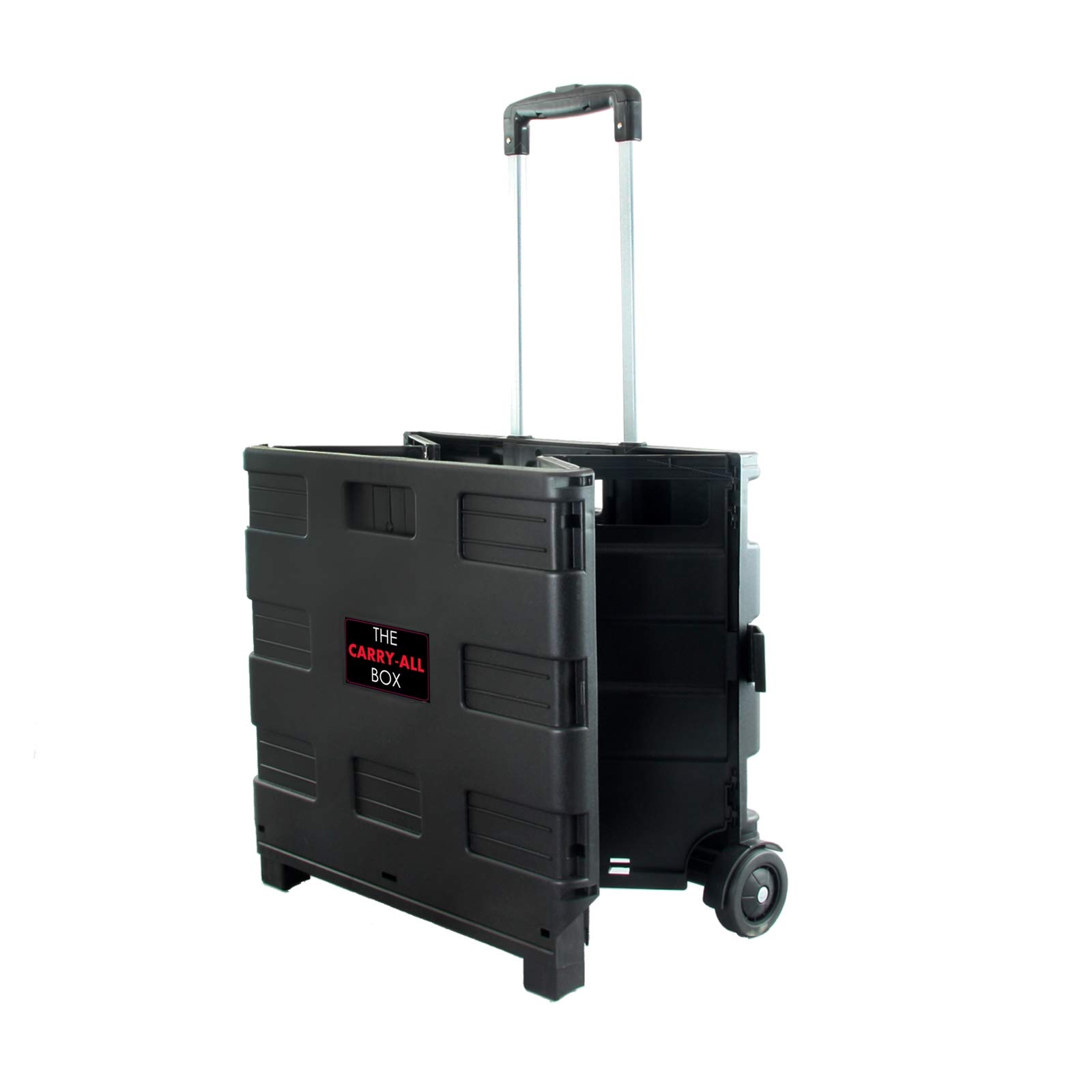 Elama Home Heavy Duty Carry All Easy Folding Cart with Lid Carryall Black