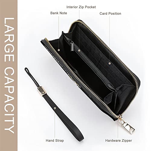 FunnyStar Chihuahua's Life Is Better Women's Long RFID Hand Wallet Wristlet Clutch Purse PU Leather Handbag with Wrist Strap