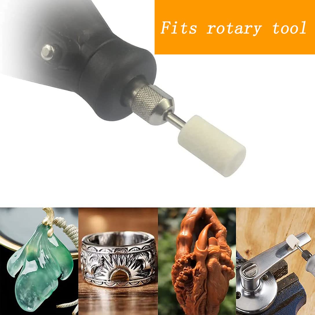 ๐๐ฎ๐จ ๐ค๐ 24 Pcs Wool Polishing Bits - Wool Felt Polishing kits with 1/8 Inch Mandrel for Dremel Rotary Tools (Polishing Point Diameter:10mm)