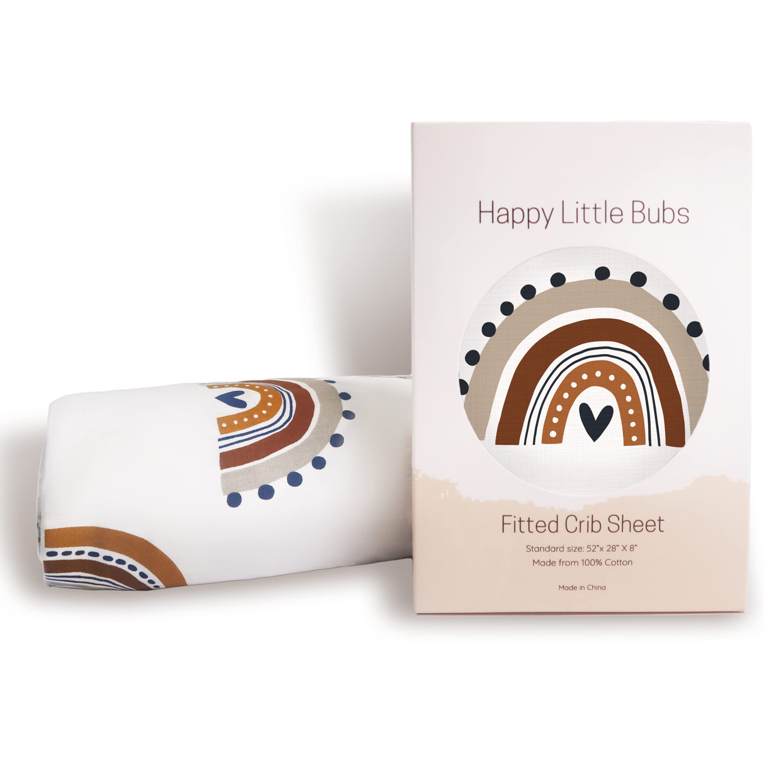 Happy Little Bubs - Fitted Crib Sheet - Cotton - Crib Mattress Sheet - Boho Sheets - Crib Fitted Sheet - Toddler Bed Sheets - Girl Crib Sheets - Boho Crib Sheet - Baby Crib Sheets 52”x28”x8” (Love)