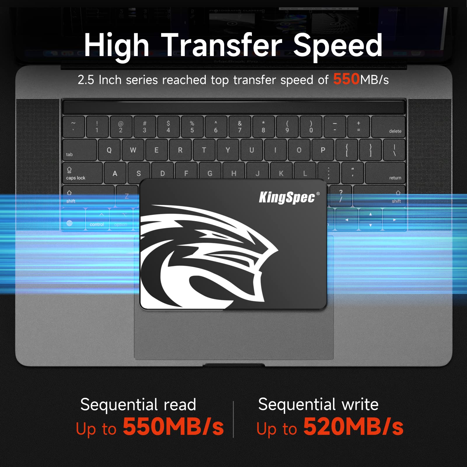KingSpec 4TB SATA III SSD 6Gb/s, 2.5" SATA SSD with 3D NAND Flash, Internal Solid State Hard Drives, for Laptop and PC Desktop (R/W Speed up to 550/520 MB/s)