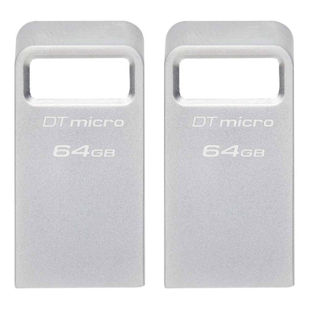 Kingston DataTraveler Micro 64GB USB Flash Drive | Ultra-Small Premium Metal Design | USB 3.2 Gen 1 | Speeds up to 200MB/s | DTMC3G2/64GB - 2 Pack