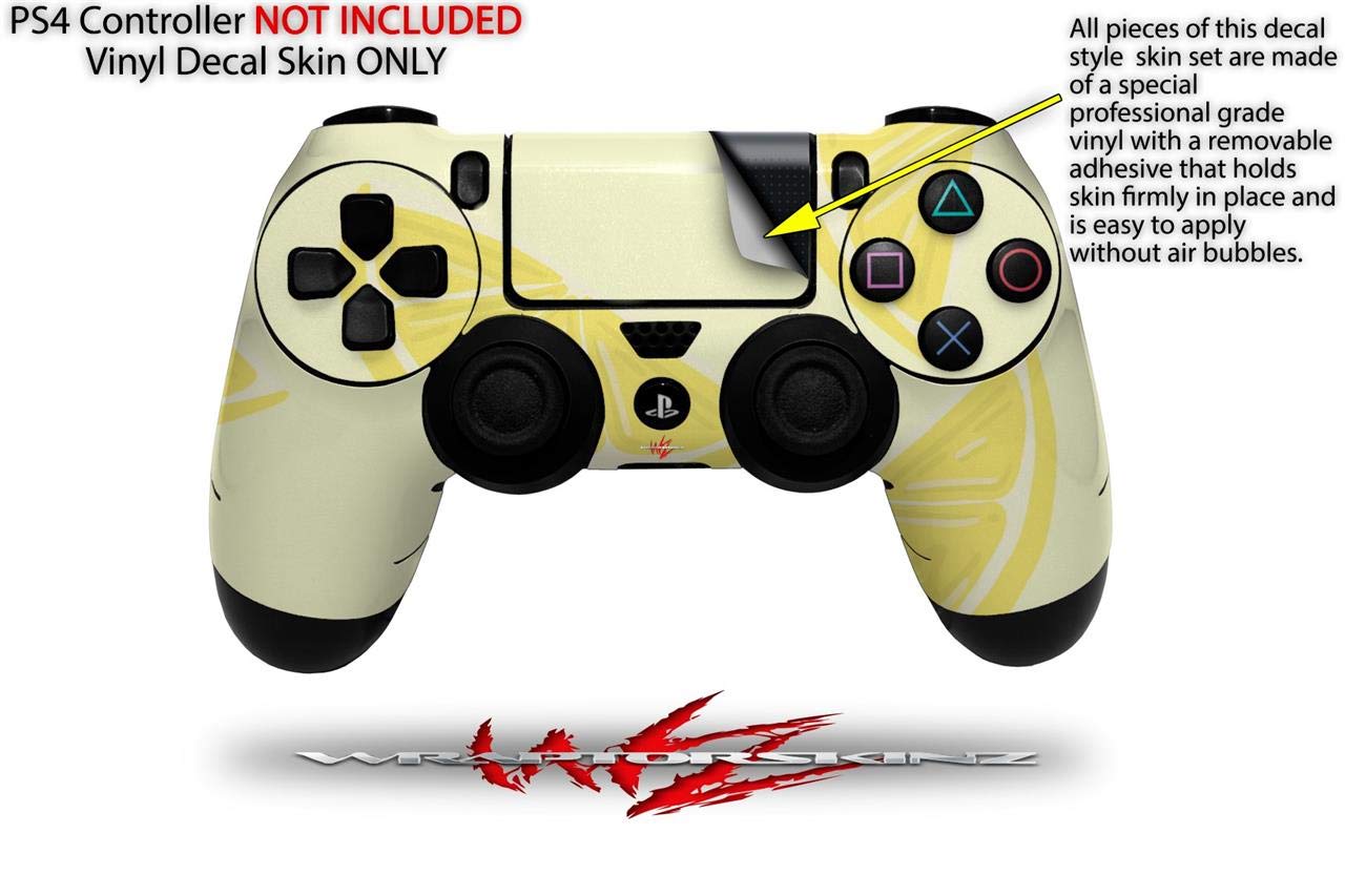 WraptorSkinz Vinyl Decal Skin Compatible with Sony PS4 Controller PlayStation 4 Original Slim and Pro Lemons Yellow (Controller NOT Included)