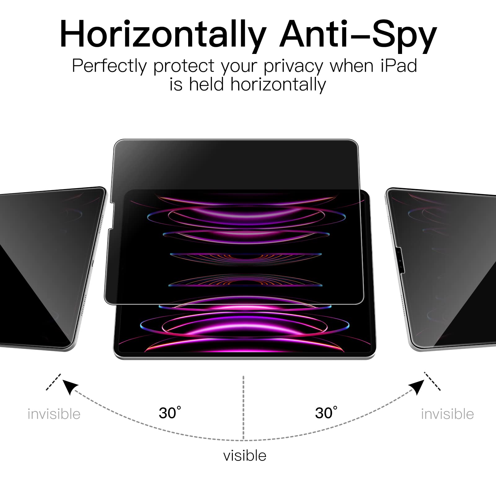 JETech Privacy Screen Protector for iPad Air 5/4 10.9-Inch (2022/2020, 5th/4th Generation) and iPad Pro 11-Inch (2022/2021/2020/2018 Model), Anti-Spy Tempered Glass Film, 1 Pack