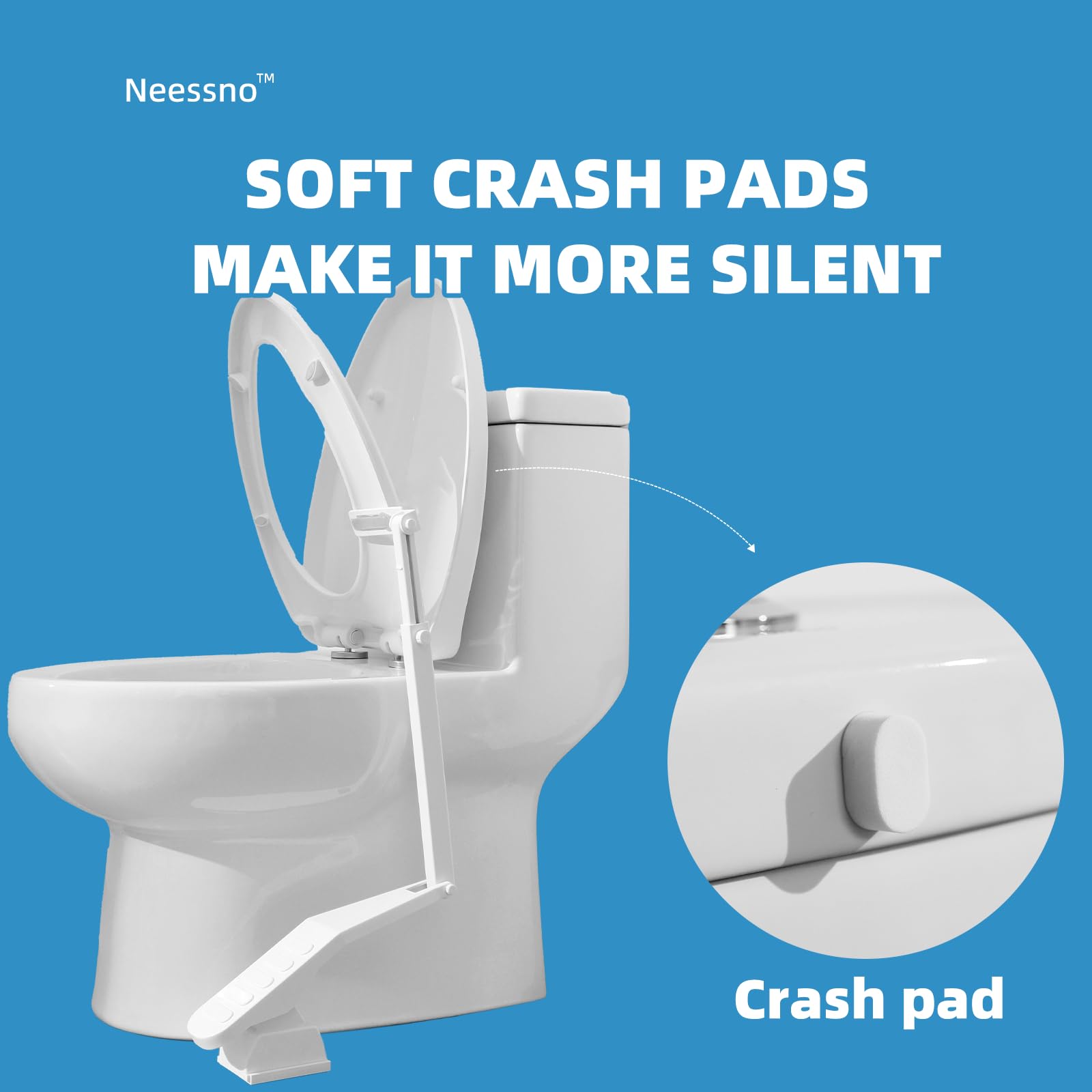 Neessno Toilet Seat Lifter Foot Pedal, Touch Free Toilet Seat Lift,Prevent Dirty Hands Easy Application, and Strong Double-Sided Waterproof Adhesive