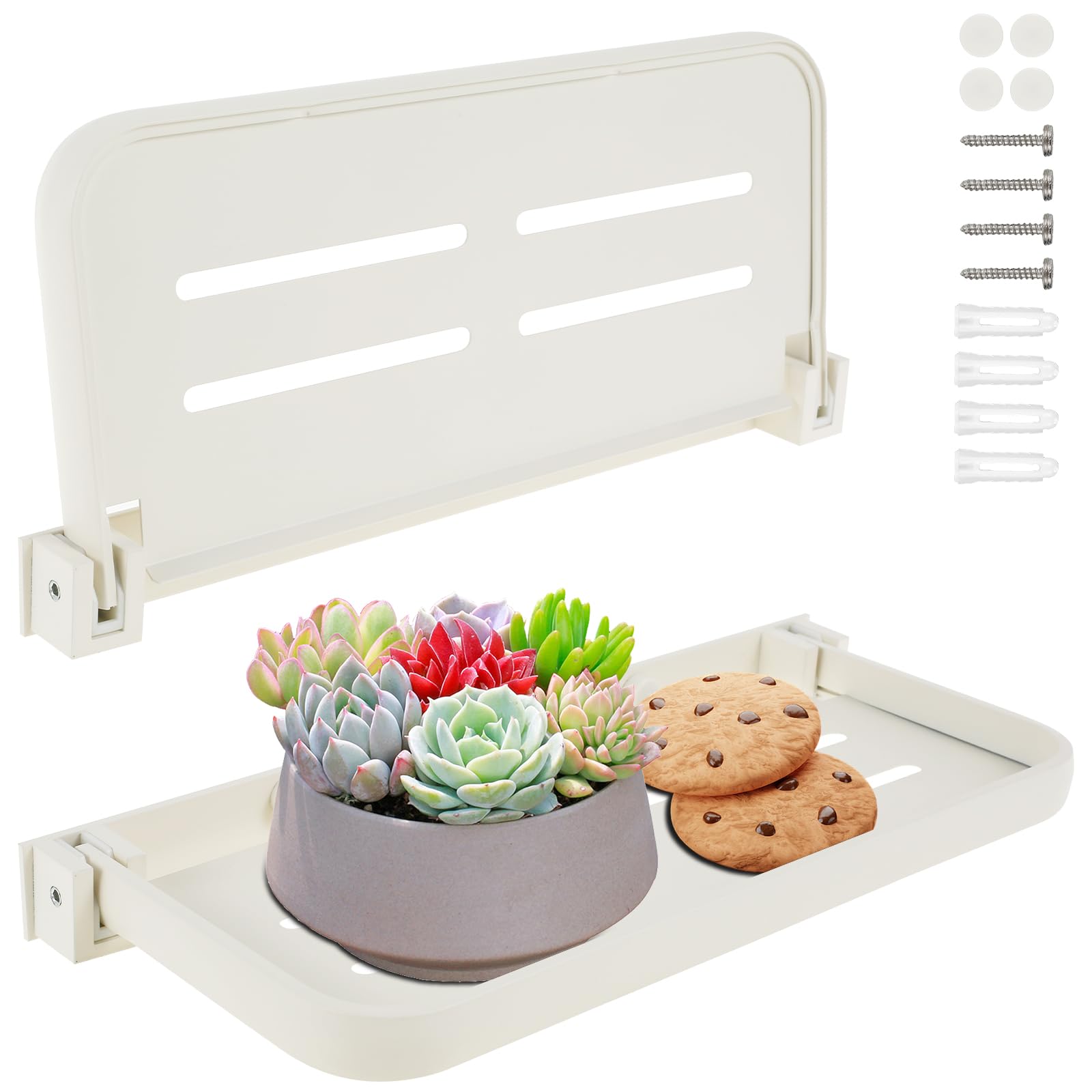KTZCTPCA 2Pcs RV Foldable Shelf, 12 Inch Easy to Install RV Drop Down Shelf, Space Saving Fold Down Wall Shelf, Wall Mounted RV Floating Shelf, RV Fold-Down Storage Panel Compact Camper Accessories