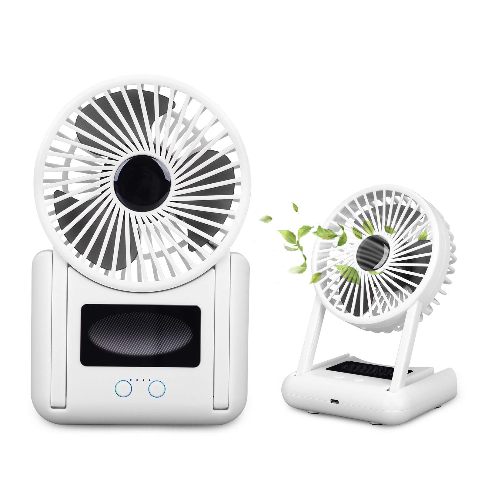 WUYILED Battery Operated Fan, Small Table Fan with Strong Airflow Quiet Operation Portable Fan Speed Adjustable Head Mini Personal Fan for Home Office Bedroom Table and Desktop