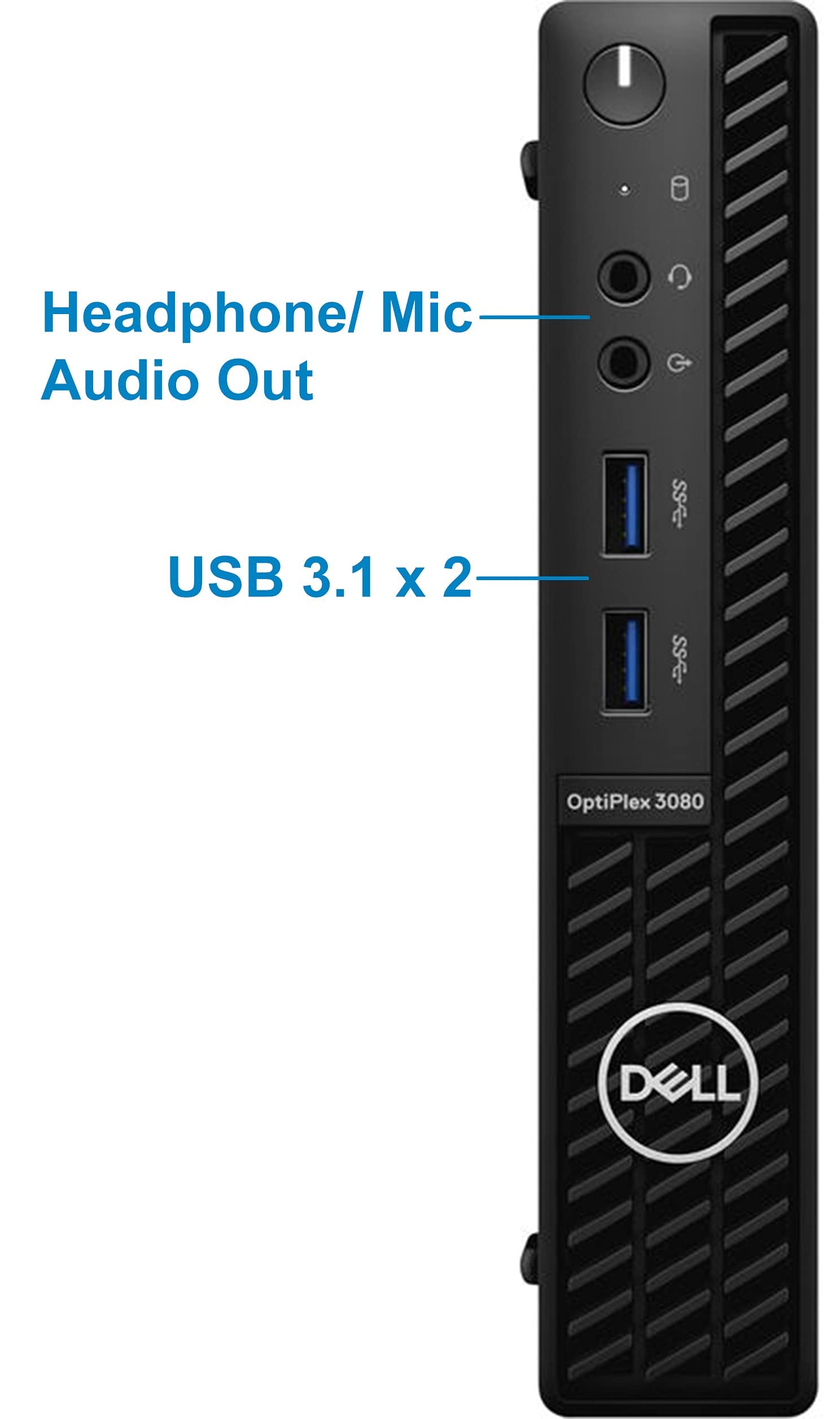Dell OptiPlex 3080 Micro Desktop Computer - 10TH Gen Intel Core i5-10600 Upto 4.8GHz - 16GB RAM, 1TB M.2 NVME SSD, AC Wi-Fi, Bluetooth, DisplayPort, HDMI - Windows 10 Pro (Renewed)