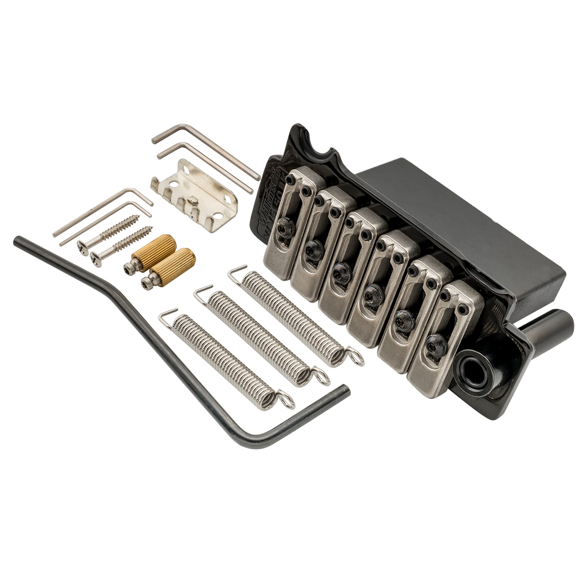 Wilkinson WVS50IIK 52.5mm String Spacing 2-Point Steel Saddles Tremolo Bridge with Full Steel Block for USA/Mexico/Japan/Korea Strat Electric Guitar, Black