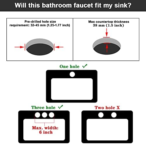 HYEASTR Waterfall Bathroom Faucet Single Handle Bathroom Sink Faucet with Overflow Pop Up Drain & Supply Lines Matte Black 1 Hole