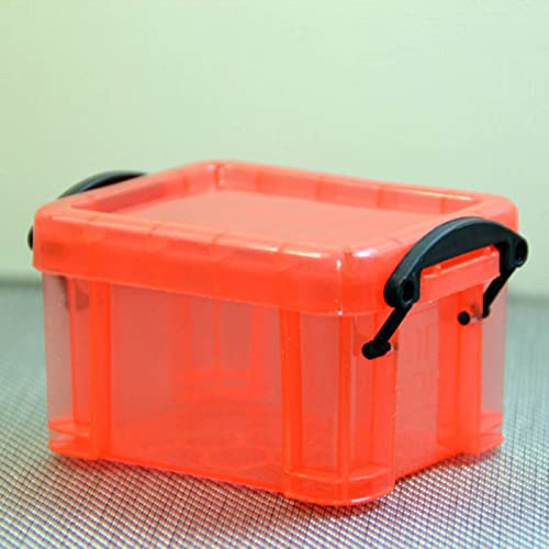 KUFptva Small Plastic Box with Locking Lid Mini Organizer Container Case for Jewelry Beads Small Crafts Items Home Organization, 8.7*6.5*5.2CM