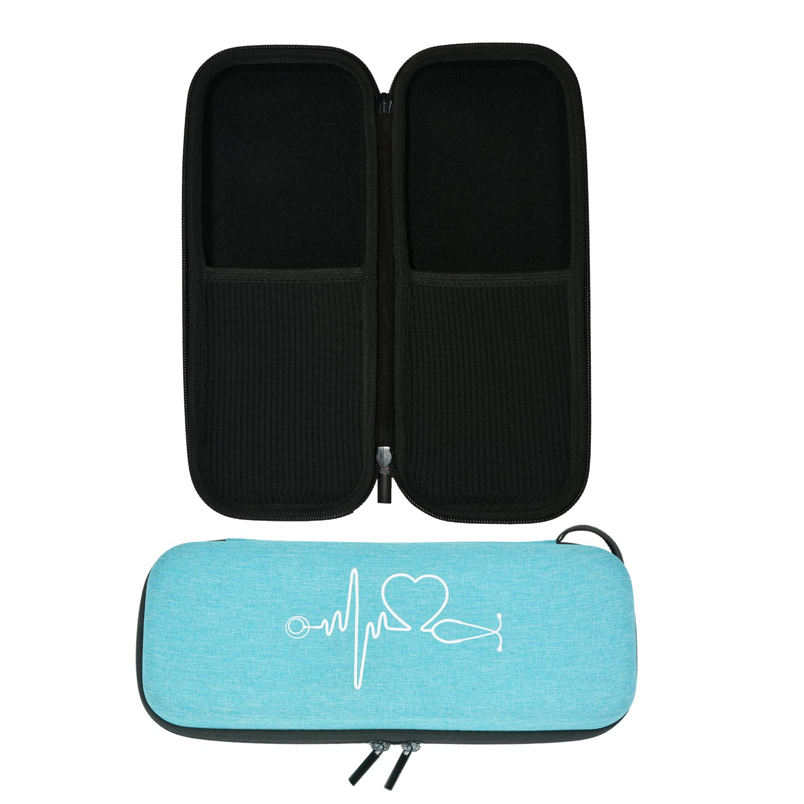 Hard Stethoscope Case fits 3M Littmann Classic III/Lightweight II S.E. / Cardiology IV Diagnostic/MDF Acoustica Deluxe Stethoscopes.with Mesh Pocket for Nurse Accessories(Blue)