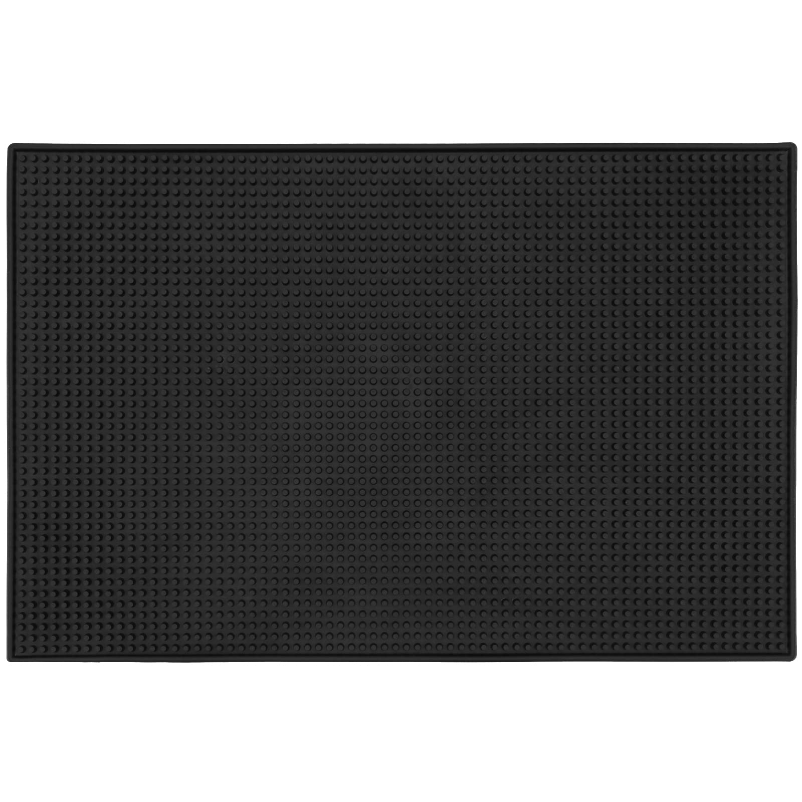 FUNSUEI 5 Pack 12 x 18 Inches Bar Service Mat, Silicone Bar Mats, 1cm Thick Heavy Duty Bar Mat PVC Dish Drying Mat Bartender Countertop Accessories for Cocktails, Coffee, Drink Spills, Black