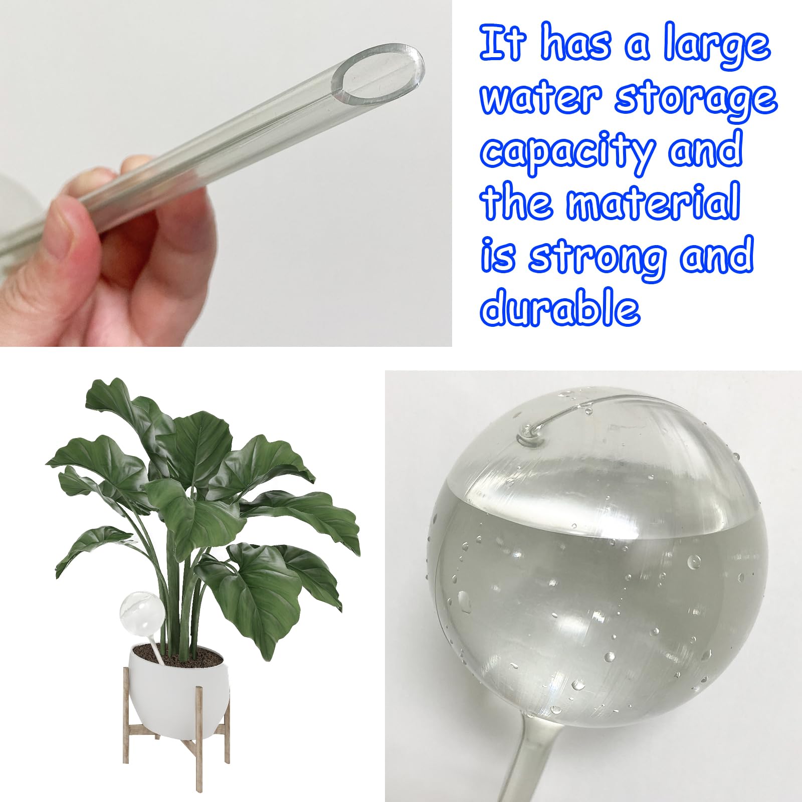 Jgalnim 10 PCS Large Clear Plastic Watering Globes,Plant Self-Watering Bulbs,Flower Automatic Water Device,Garden Waterer for Plant Indoor Outdoor Plants Flowers