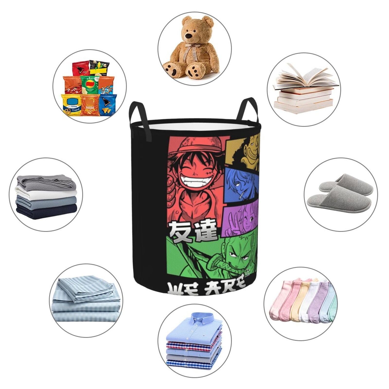 Jzpsvtty Anime Yu Yu Hakusho Large Capacity Round Laundry Basket With Handle Foldable Waterproof Laundry Basket, Small