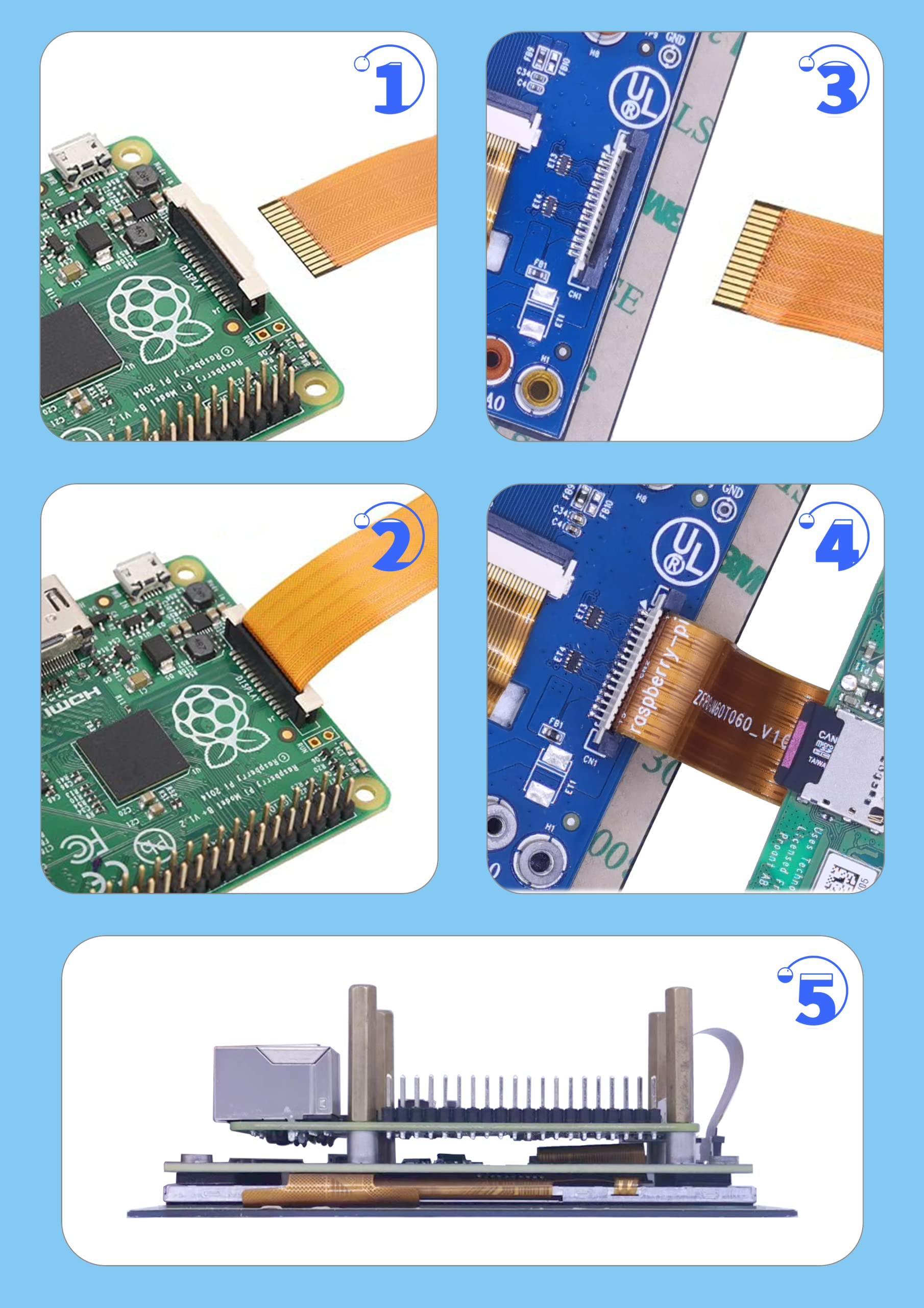 JMOHMI 7 inches DSI Display for Raspberry Pi LCD Touch Screen Monitor 800 * 480 Resolution (OEM & ODM Supported)