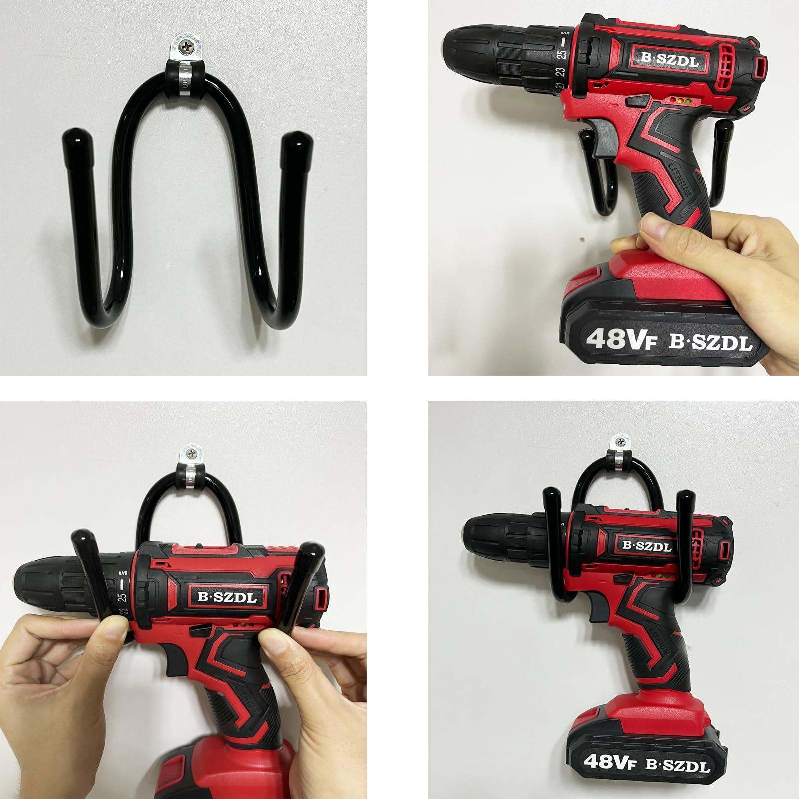 Pmsanzay Power Tool Organizer, 2 Pack Heavy Duty Drill Holder Wall Mount Hangers, Tool Holder and Storage Rack Utility Storage Shelves for Power Tools Garage Organization for Men Dad Gift